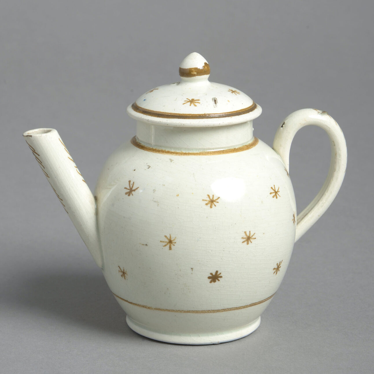 George III Miniature Pearlware Teapot - Adam Calvert Bentley