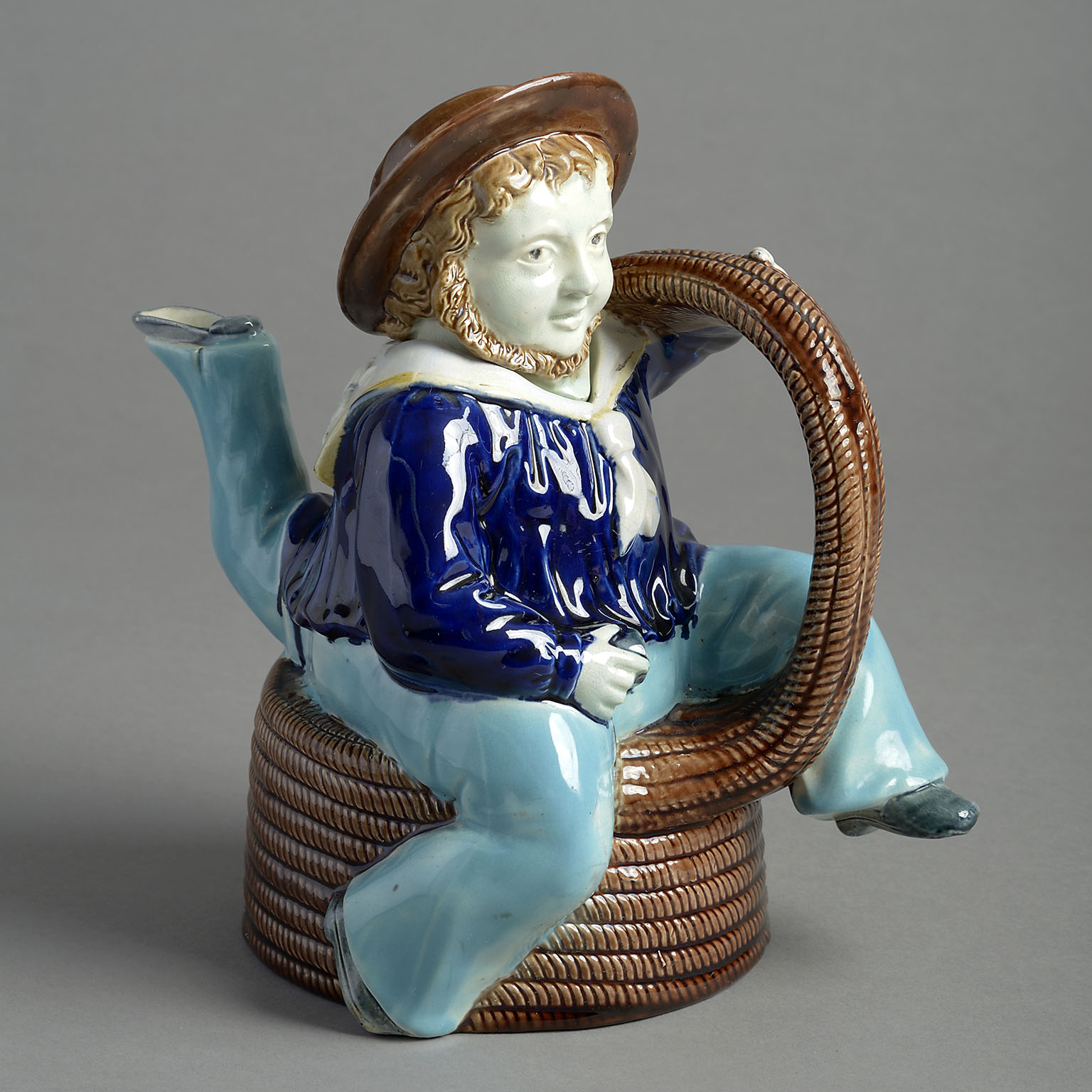 Antique Manx Maiolica Teapot - Adam Calvert Bentley