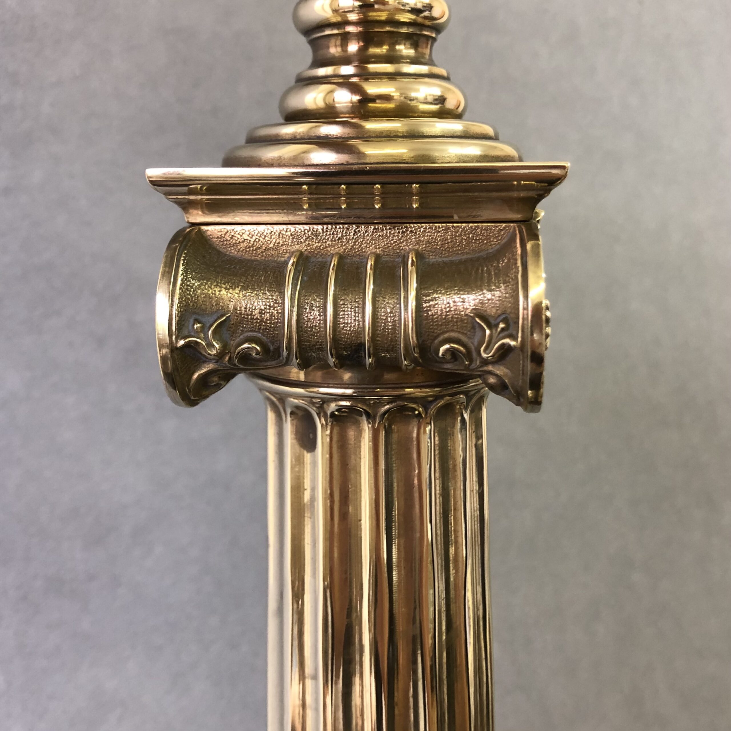 Pair of Exceptional Quality Bronze Column Lamps - Adam Calvert Bentley