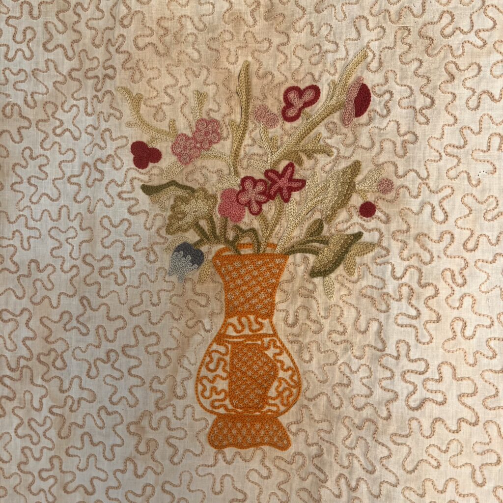 Large Queen Anne Style Embroidered Panel - Adam Calvert Bentley