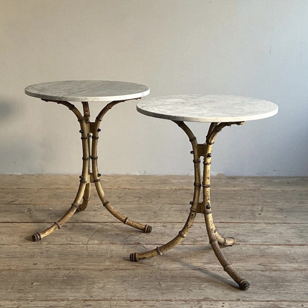 Pair of Antique Faux Bamboo Tables - Adam Calvert Bentley