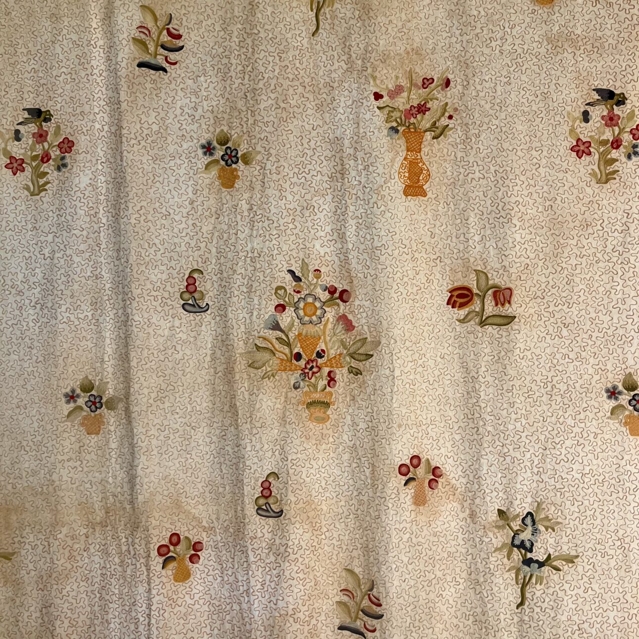 Large Queen Anne Style Embroidered Panel - Adam Calvert Bentley