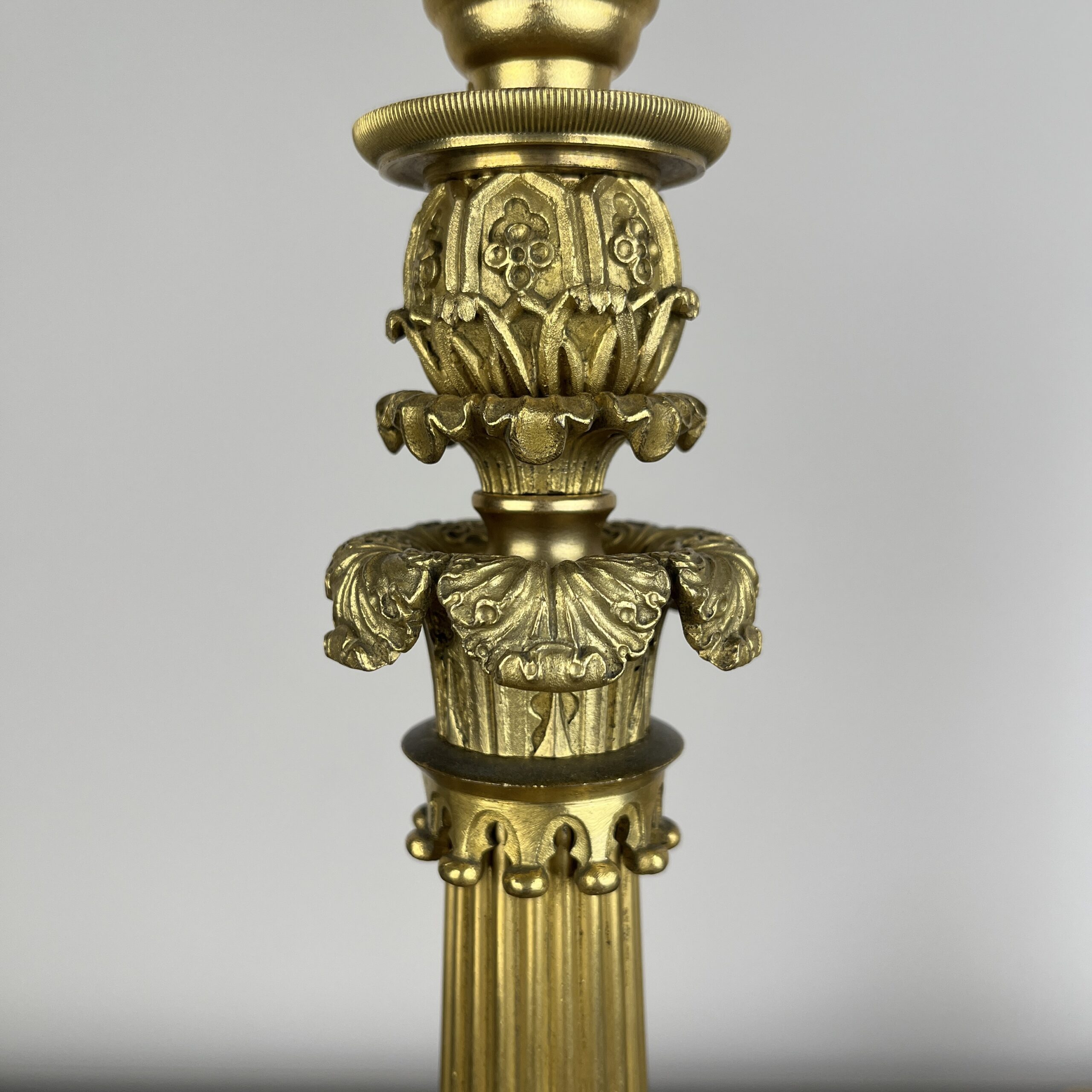 Pair of George IV Gilt Bronze Column Lamps – Adam Calvert Bentley