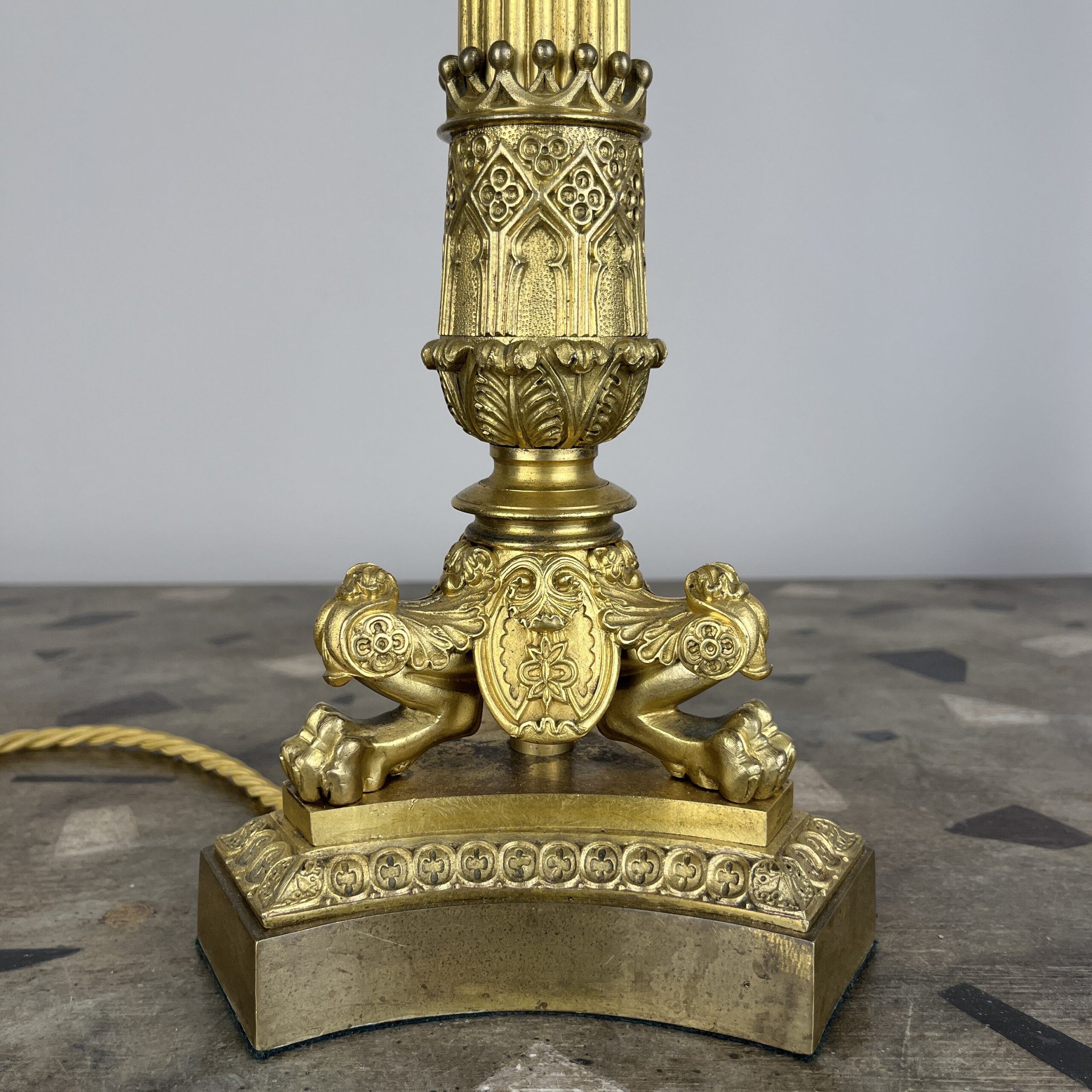 Pair of George IV Gilt Bronze Column Lamps – Adam Calvert Bentley