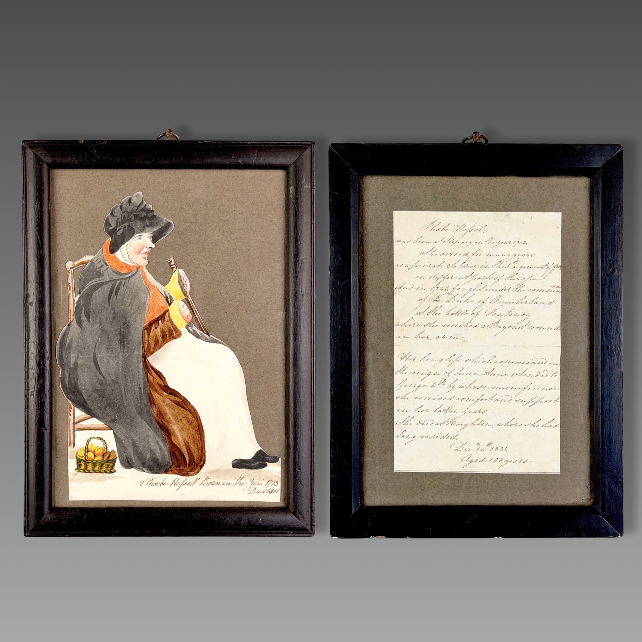 Antique Watercolour of Phoebe Hassell - Adam Calvert Bentley