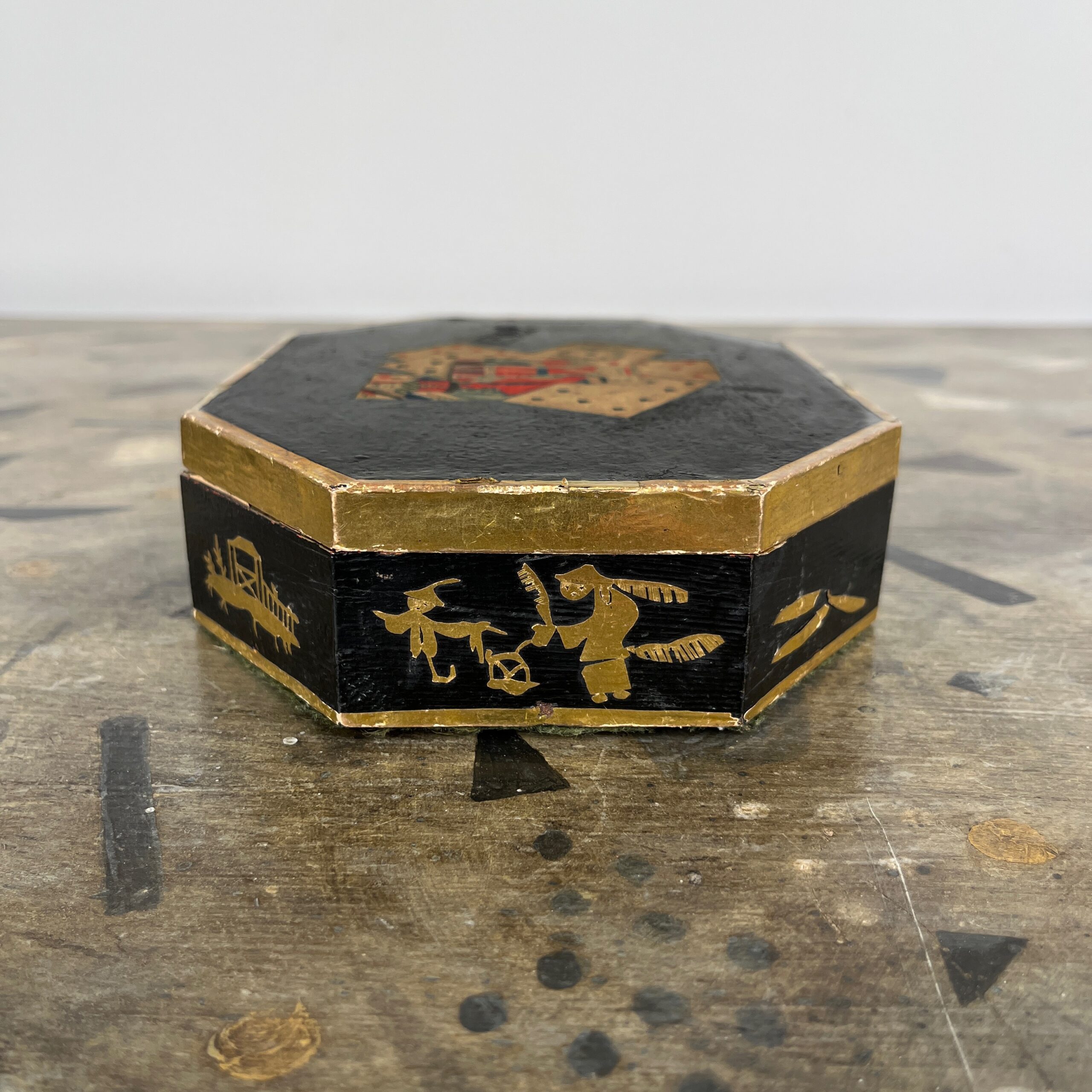 Charming Regency Painted Games Box - Adam Calvert Bentley