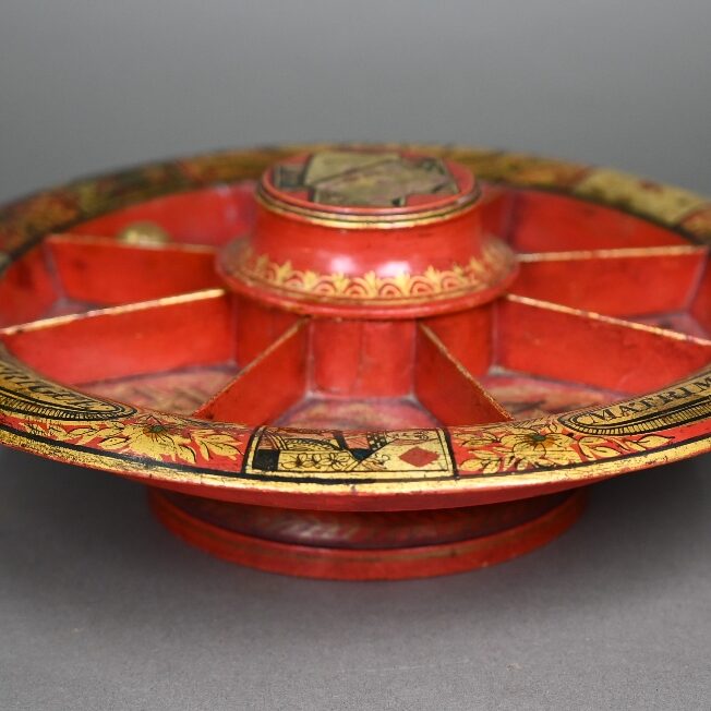 Early Victorian Red-Japanned Pope Joan Board - Adam Calvert Bentley