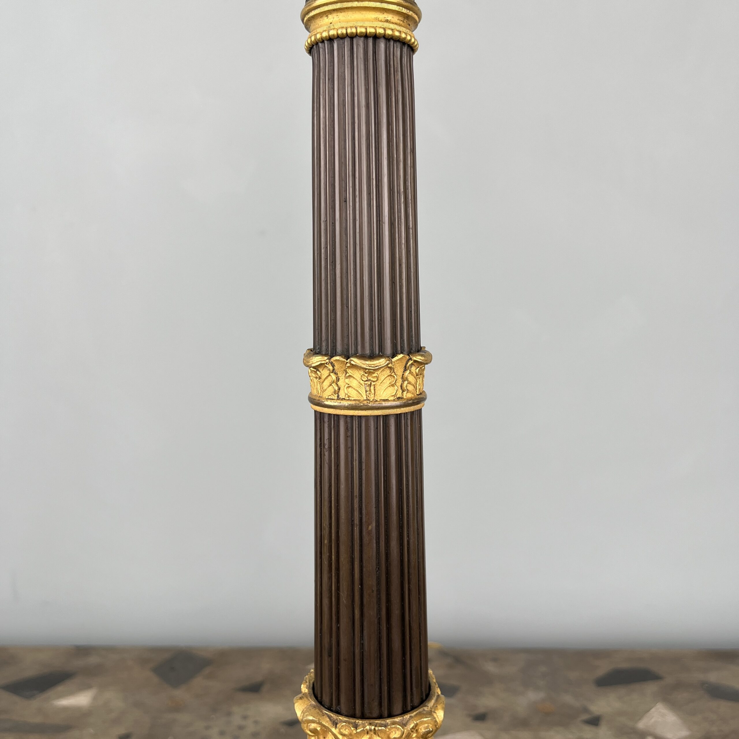 Regency Bronze and Gilt Bronze Column Lamp - Adam Calvert Bentley