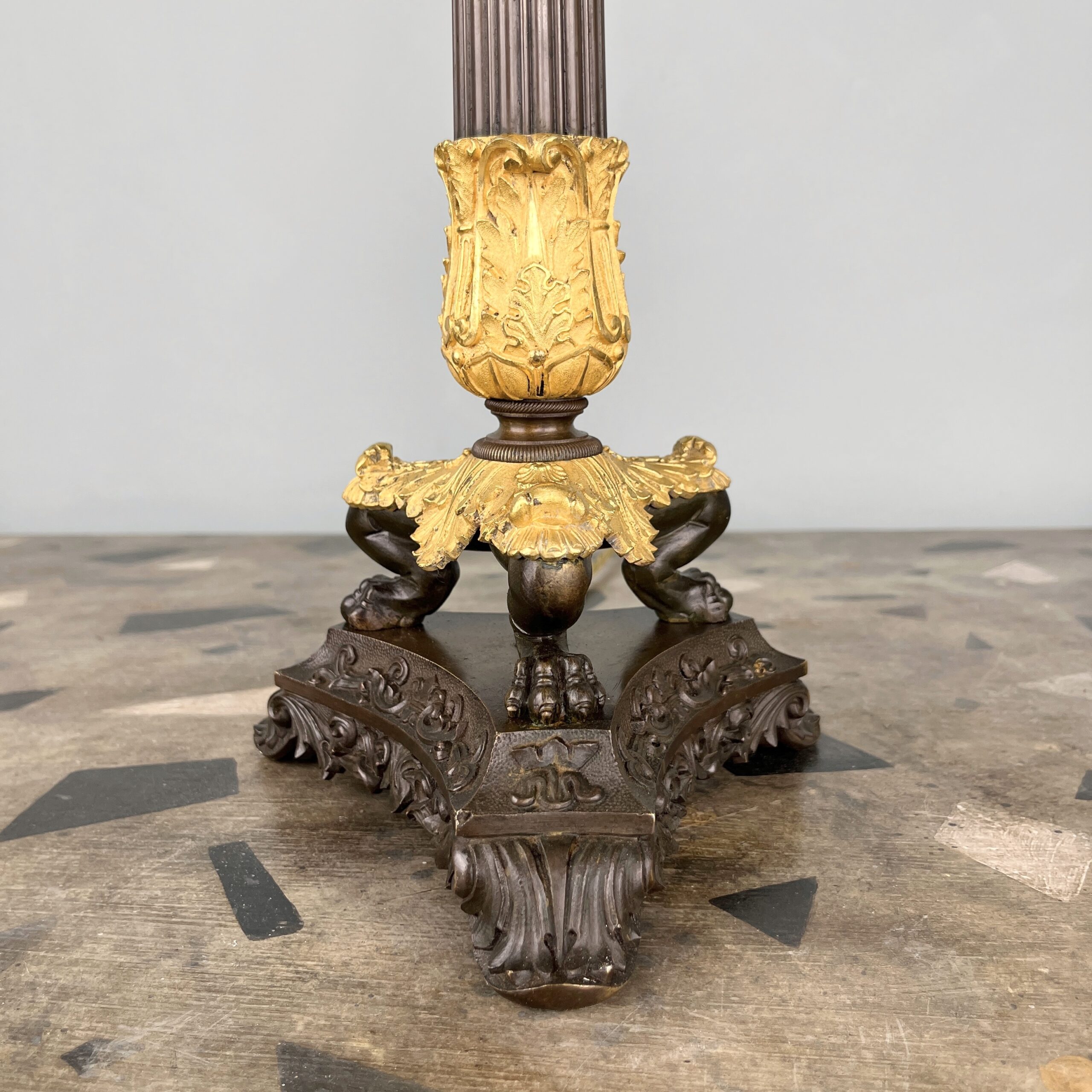 Regency Bronze and Gilt Bronze Column Lamp - Adam Calvert Bentley