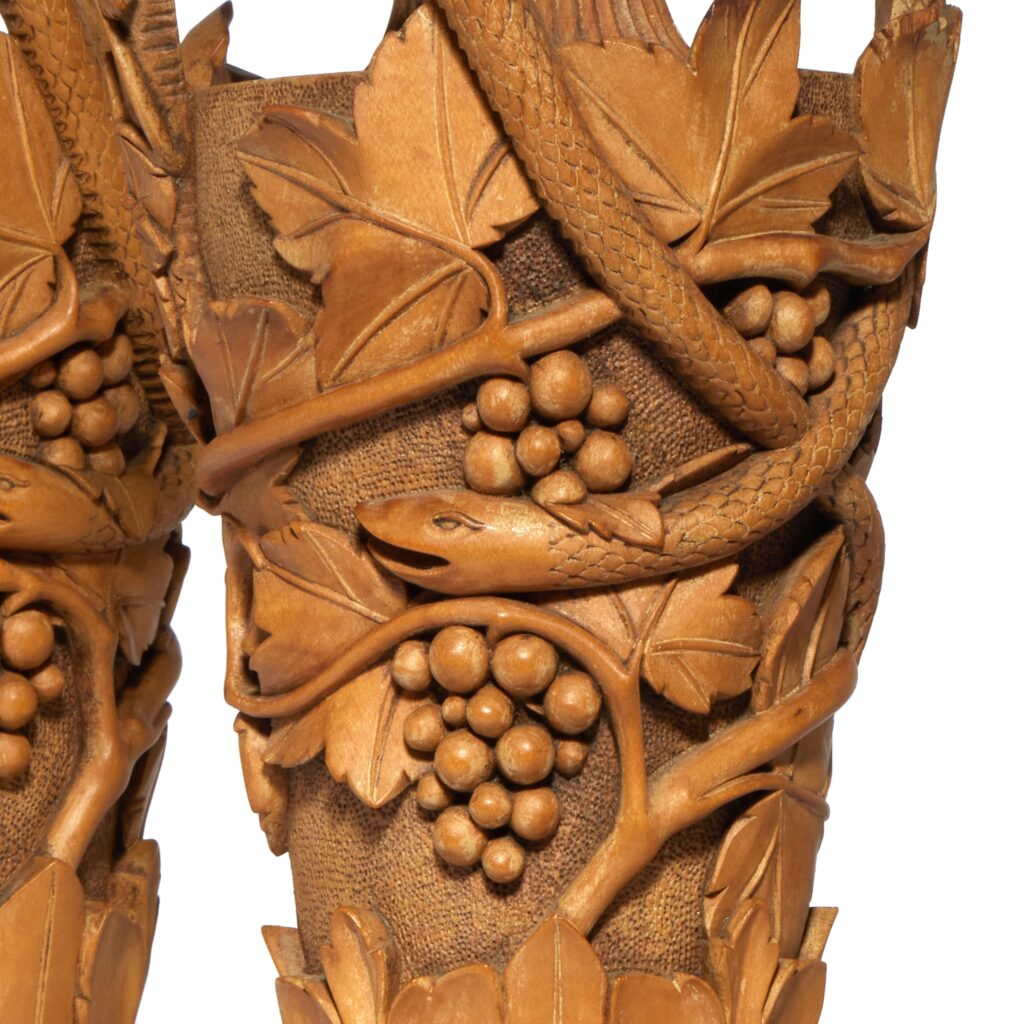 Pair of Carved Lindenwood Vases attributed to Aubert Parent - Adam ...