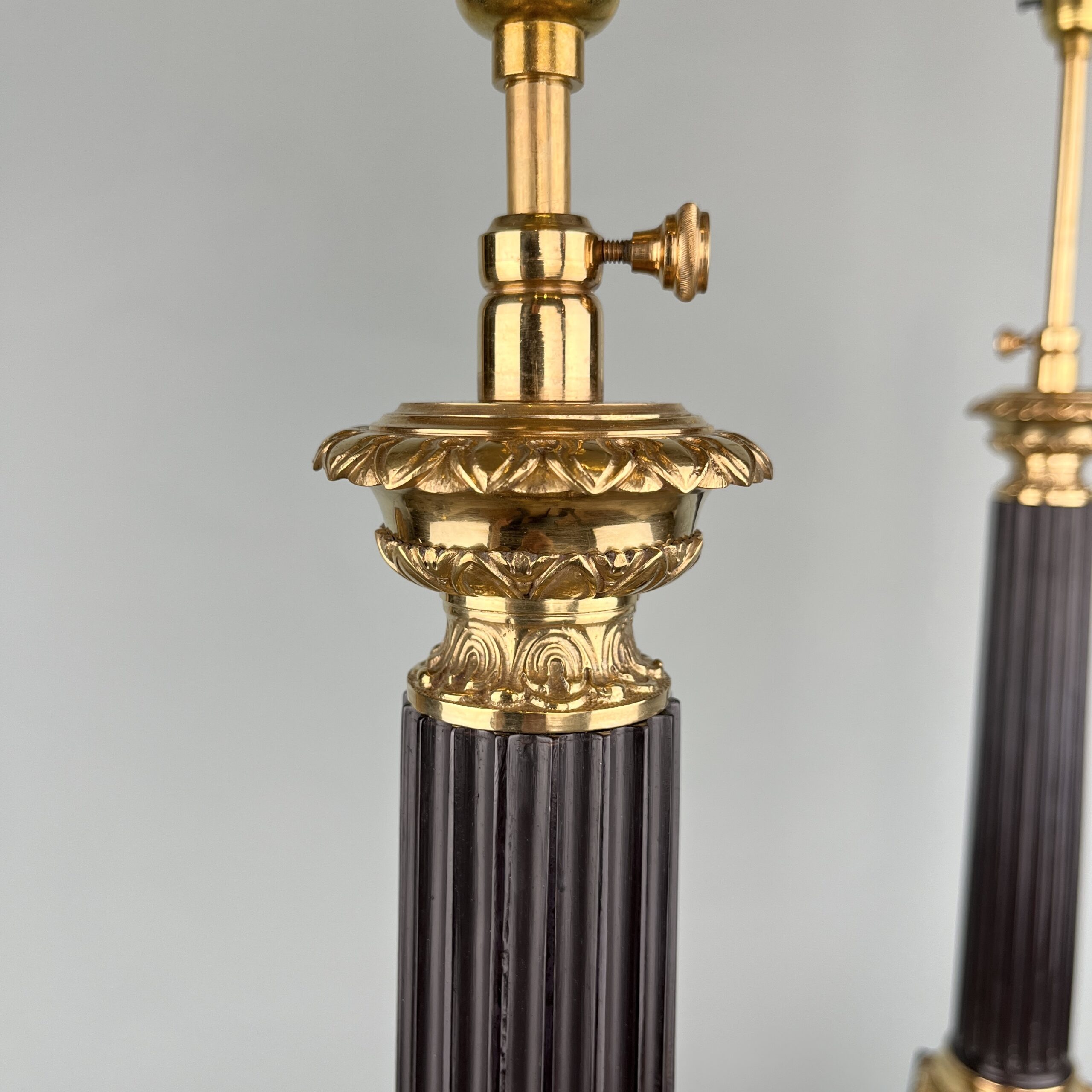 Pair of Bronze and Gilt Bronze Column Lamps - Adam Calvert Bentley