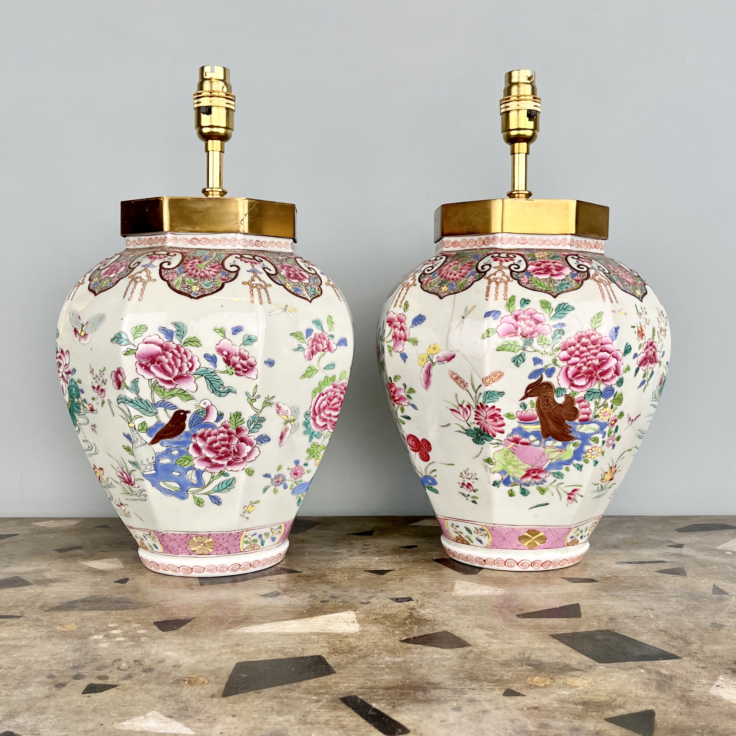 Pair of Samson Porcelain Vase Lamps - Adam Calvert Bentley