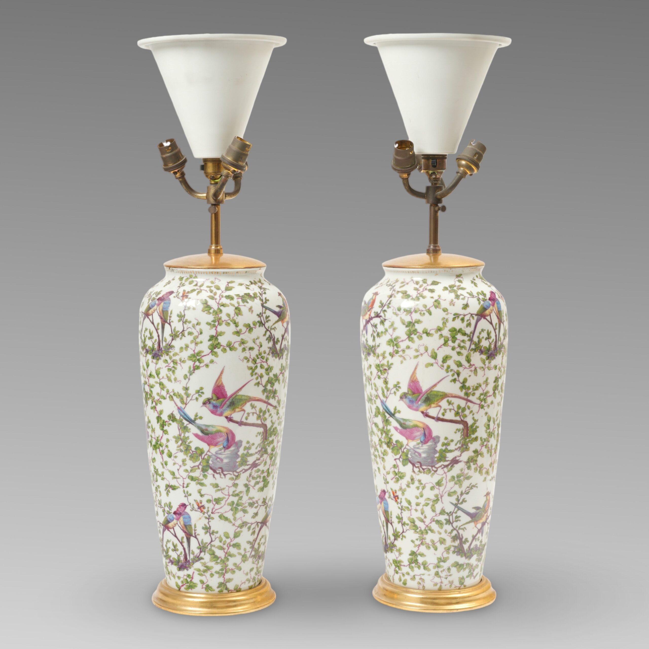Pair of Antique Porcelain Vase Lamps - Adam Calvert Bentley