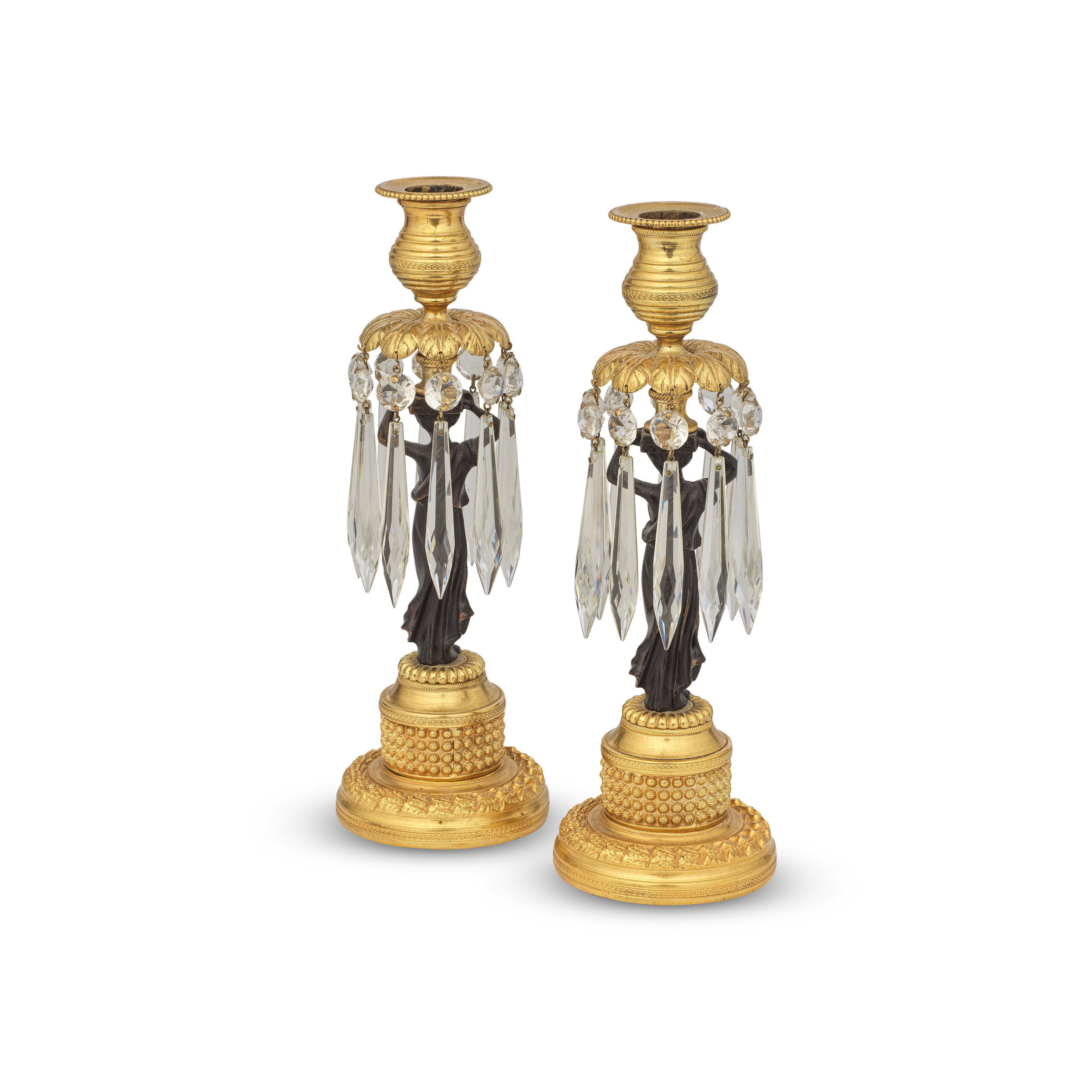 Pair of Regency Lustre Candlesticks - Adam Calvert Bentley