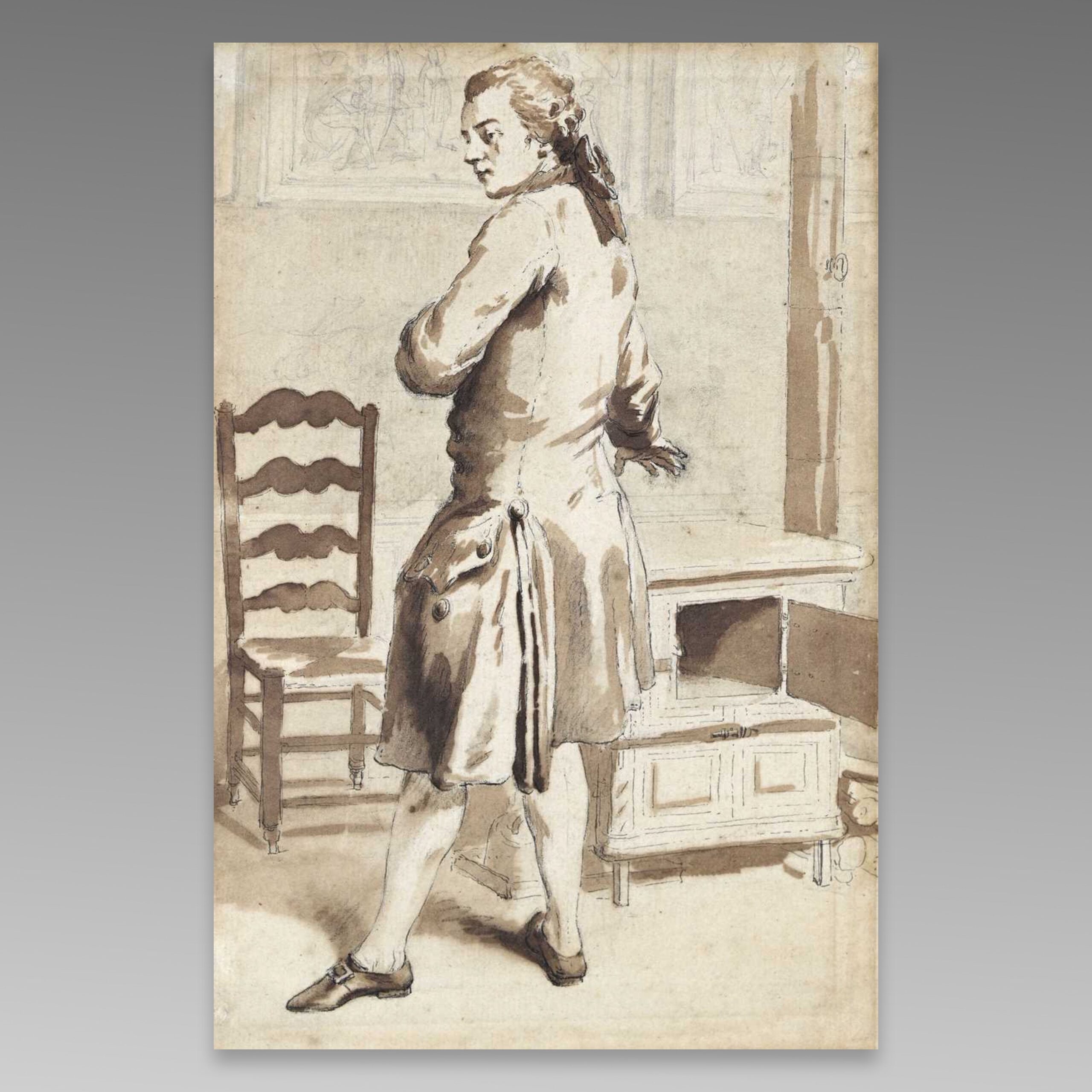 Fine George II Ink and Wash Drawing of David Garrick on Stage - Adam ...